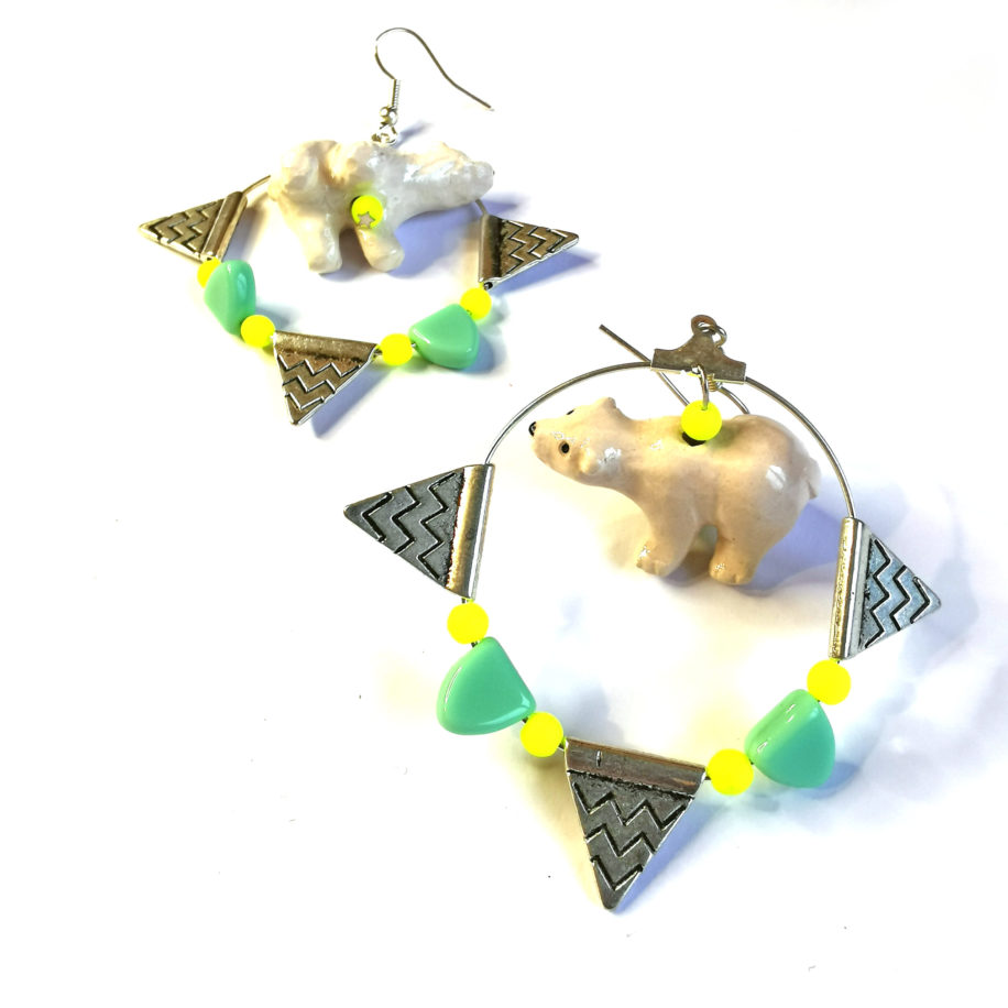 Boucles d'oreilles dépareillées conte de fées - Le Magicien d'Oz