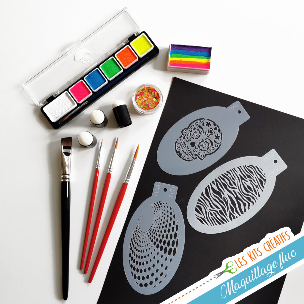 Kit complet maquillage fluo sous lumière noire pour vos soirées